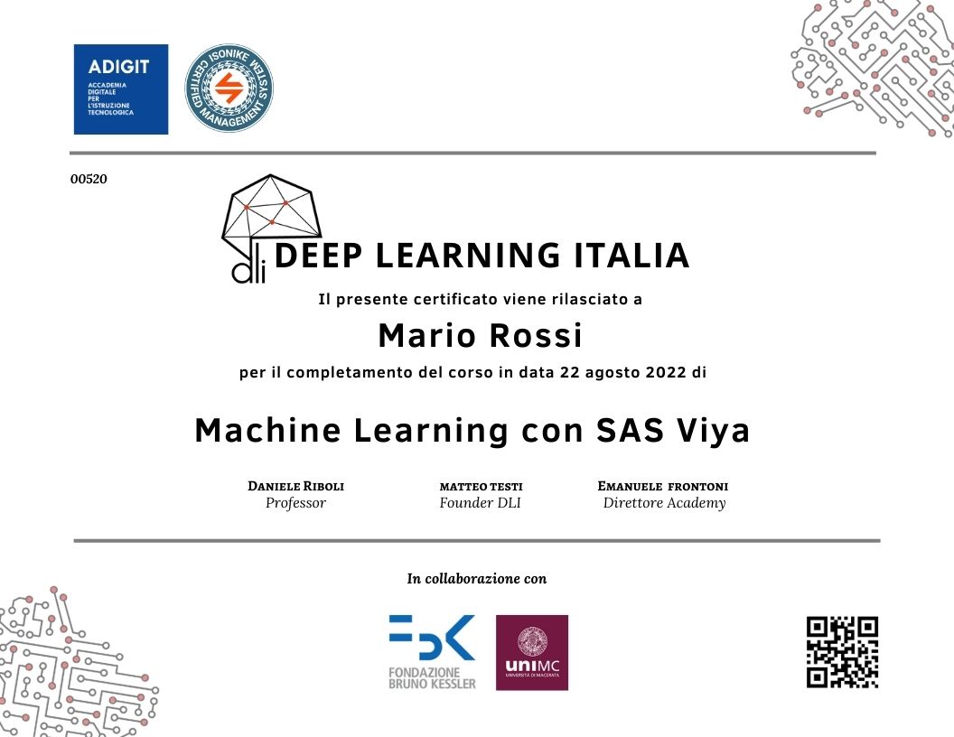 Corsi Data Science - Deep Learning Italia